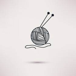 Basket with wool balls yarn knitting needles Vector Image