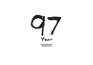 97 year anniversary celebration logotype Vector Image
