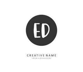 Ed initial letter handwriting and signature logo Vector Image