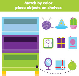 Educational children game match by color Vector Image
