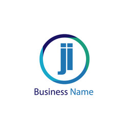 Initial ji letter logo template design Royalty Free Vector