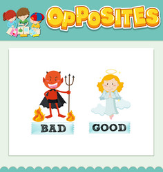 Opposite words for bad luck and good Royalty Free Vector