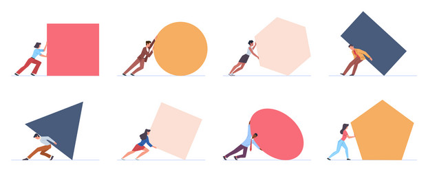 Cartoon Pushing Vector Images (over 14,000)
