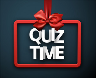 Quiz time card with colorful confetti Royalty Free Vector