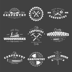 Carpentry company logo Royalty Free Vector Image
