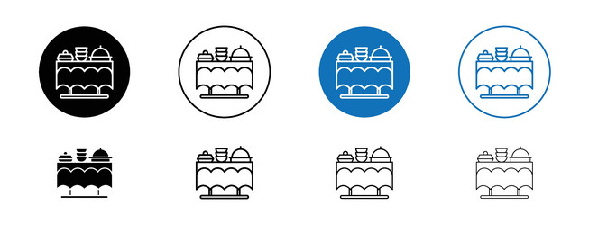 Catering buffet icon set banquet party covered Vector Image