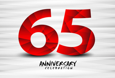 65 year anniversary celebration logo red Vector Image