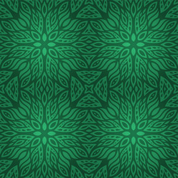 Art with colorful green floral tile pattern Vector Image