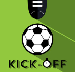 Red card referee whistle football soccer ball Vector Image