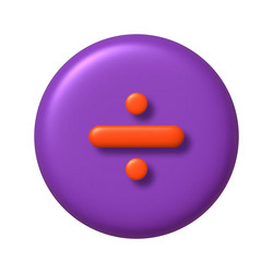 Math 3d icon orange arithmetic minus sign Vector Image