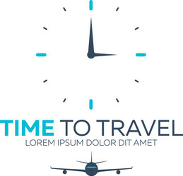 Time to travel logo flat Royalty Free Vector Image