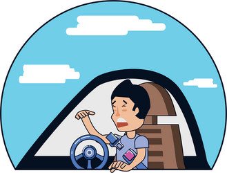 Man driver bus avatar character Royalty Free Vector Image