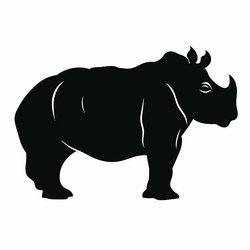 Rhino black icon on white background rhinoceros Vector Image