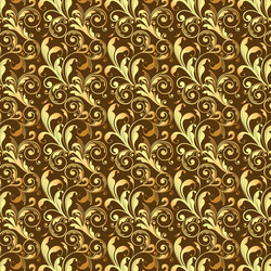 Seamless golden lace brown-white lace background Vector Image