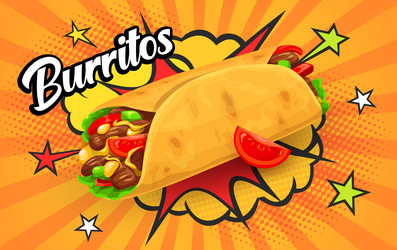 Tex mex mexican tacos retro comic halftone bubbles