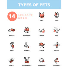 Simple set of pet related line icons Royalty Free Vector