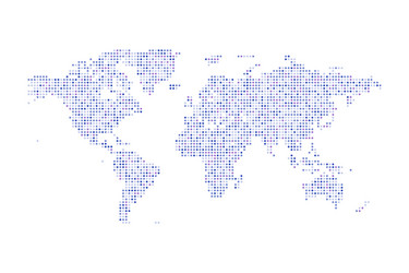 Political dotted world map isolated Royalty Free Vector