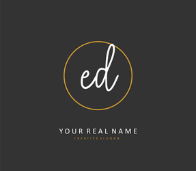 Ed initial letter handwriting and signature logo Vector Image
