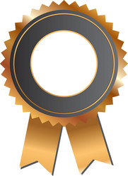 Yellow award ribbon Royalty Free Vector Image - VectorStock