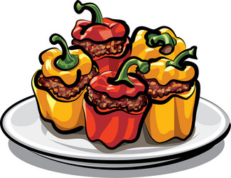 Stuffed bell peppers Royalty Free Vector Image