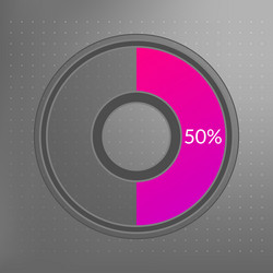 50 percent pie chart isolated symbol percentage Vector Image