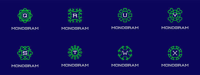 Big set of compact monogram design template Vector Image