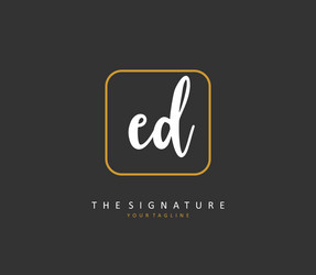 Ed initial letter handwriting and signature logo Vector Image