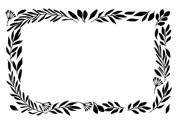 Floral rectangular frame or border design isolated