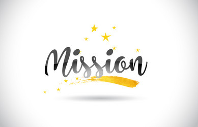 Mission creative word text with handwritten Vector Image