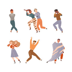 Scared Woman Running Vector Images (over 220)