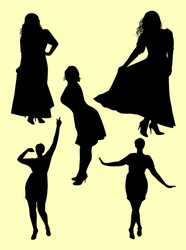 Plus Size Woman Silhouette Vector Images (over 440)
