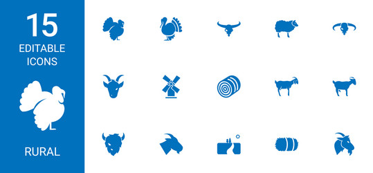 13 rural icons Royalty Free Vector Image - VectorStock