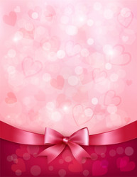 Holiday pink background with old paper and gift Vector Image
