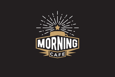 Morning cafe logo Royalty Free Vector Image - VectorStock