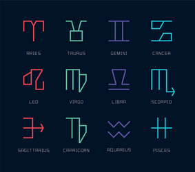 White zodiac signs horoscope symbols astrology Vector Image