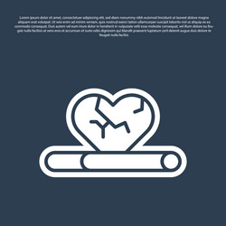 Grey line heart disease and death caused Vector Image