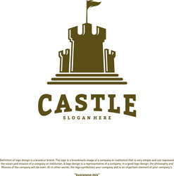 Castle logo design concept tower Royalty Free Vector Image