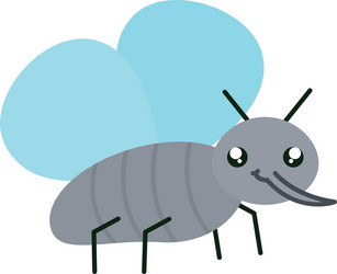 Cute fly insect kawaii character Royalty Free Vector Image