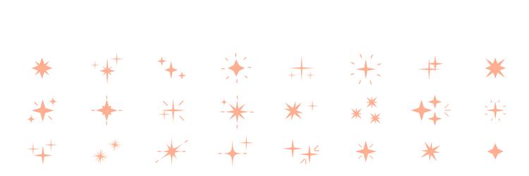 Magical star icons collection elements Royalty Free Vector