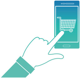 Smartphone and cart design Royalty Free Vector Image