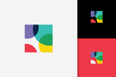 Square with circle logo Royalty Free Vector Image