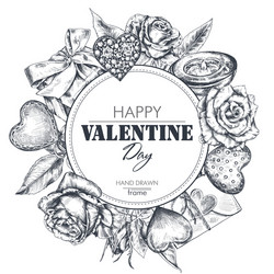 Frame heart love continuous one line drawing Vector Image