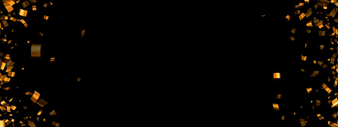 Golden cut out foil ribbon confetti background Vector Image