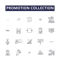Promotion line icons and signs sales Royalty Free Vector