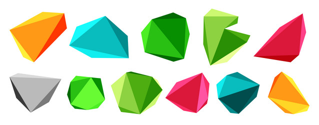 3d low poly triangle design elements Royalty Free Vector