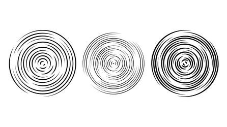 Concentric circle segments set rippled round Vector Image