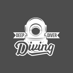 Set of diving logos labels and slogans in vintage Vector Image