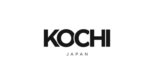 Kochi in the japan emblem design features Vector Image