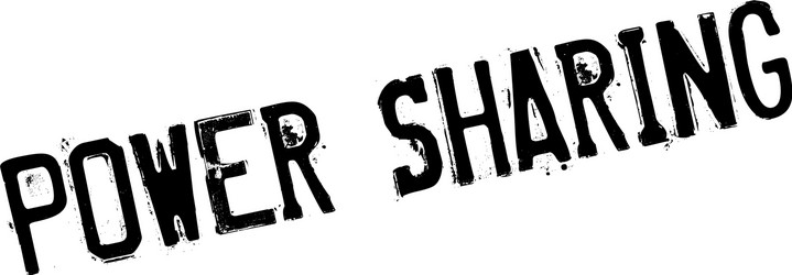 Power sharing rubber stamp Royalty Free Vector Image