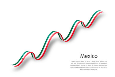 Mexican Flag Ribbon Celebration Royalty Free Vector Image